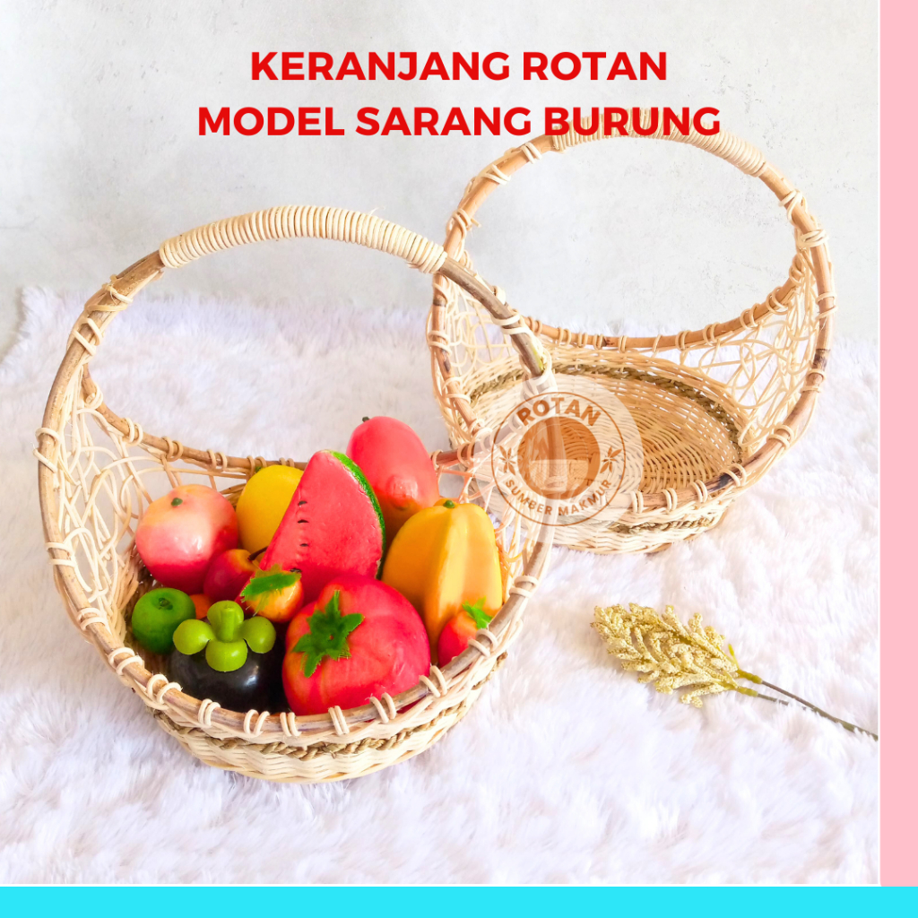Jual KERANJANG ROTAN ULIR BULAT DIAMETER 20 CM | Shopee Indonesia