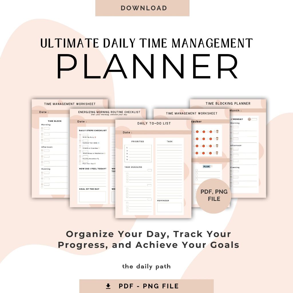 Jual Daily Time Management Planner Template | Planner Printable ... Jual Daily Time Management Planner Template | Planner Printable ...