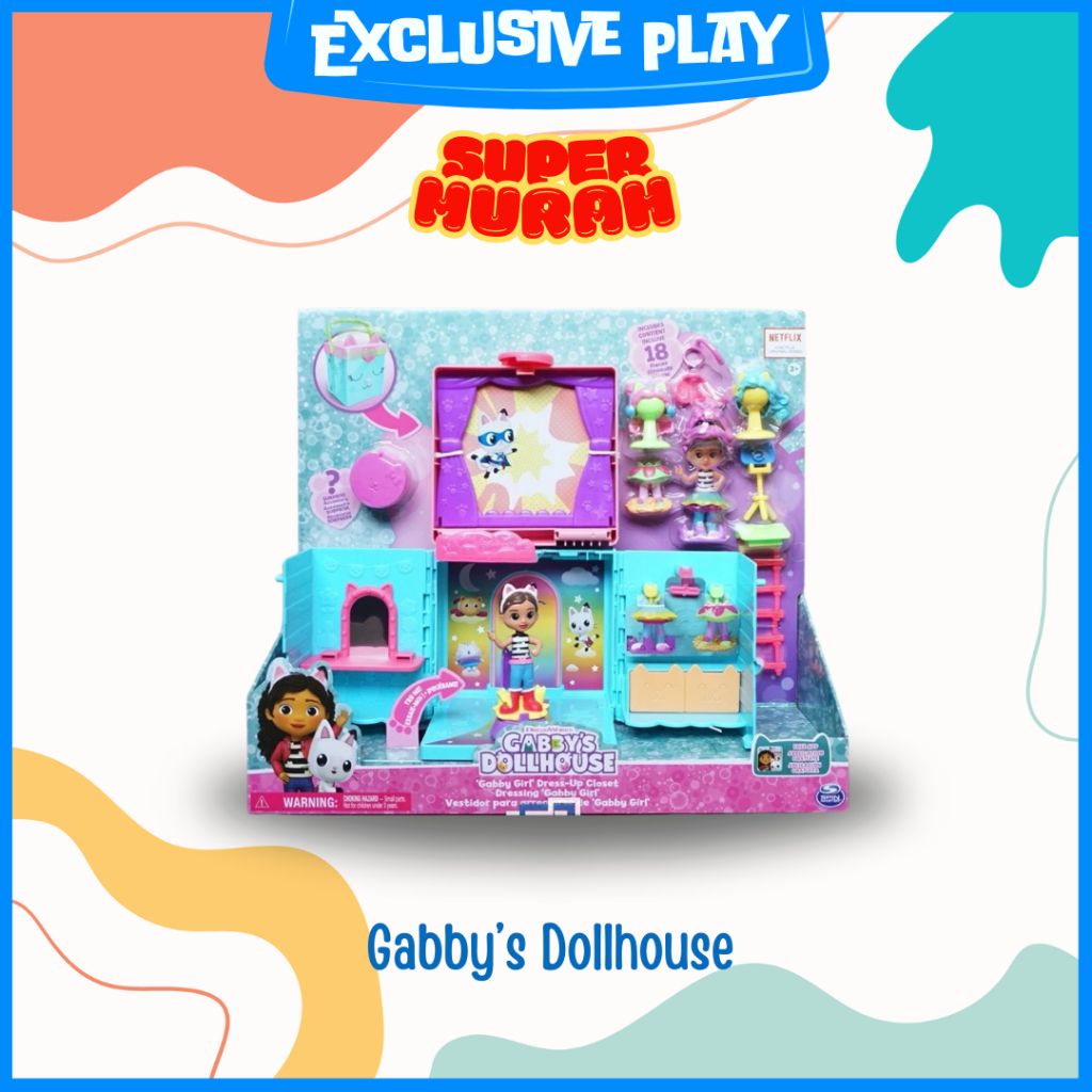 Jual Gabby's Dollhouse Gabby Girl Dress Up Closet Playset Gabbys House ...