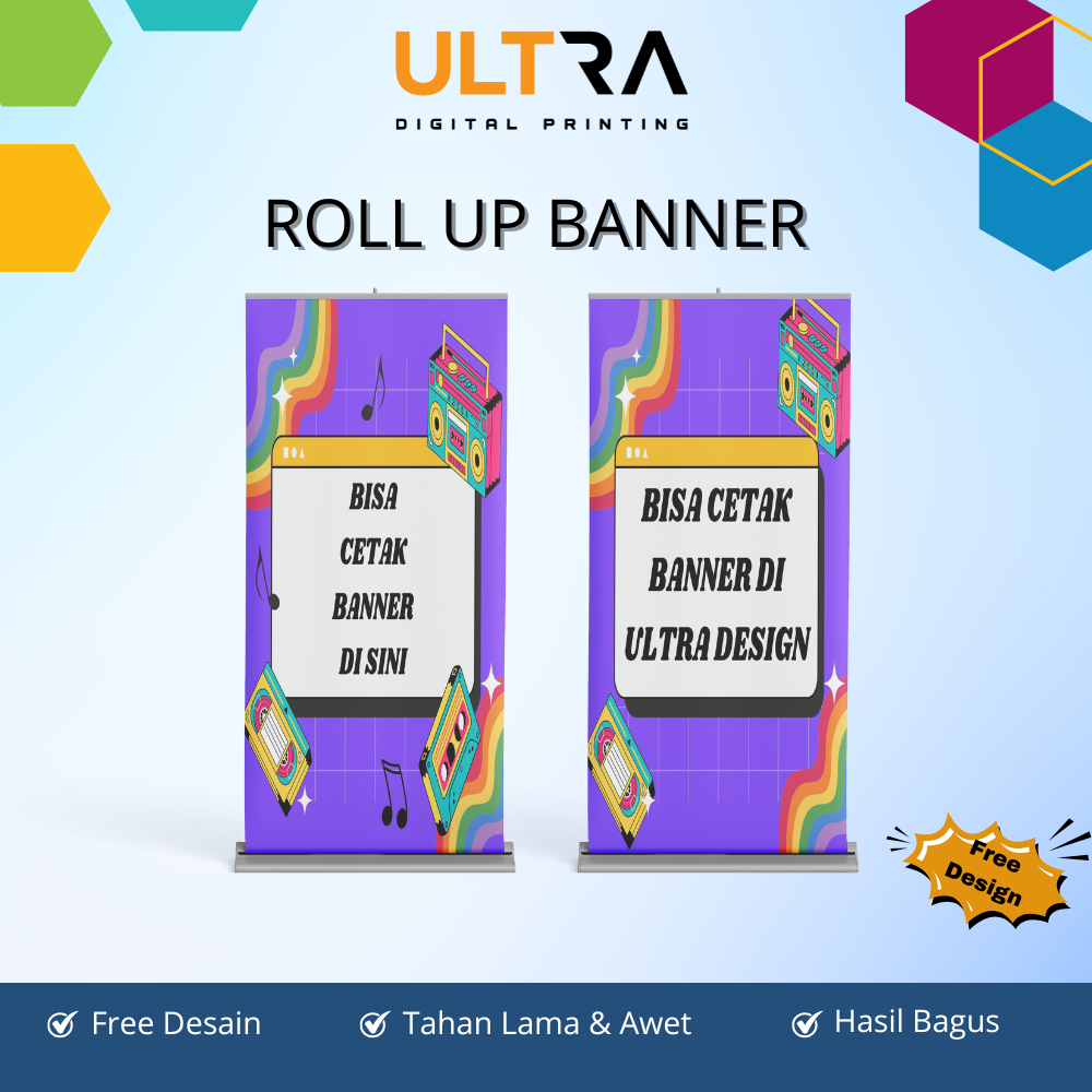 Jual ULTRA DIGI - Cetak Roll Up Banner Custom + Standing | Ukuran 60 x 160 Dan 80 x 200, Flexy ...
