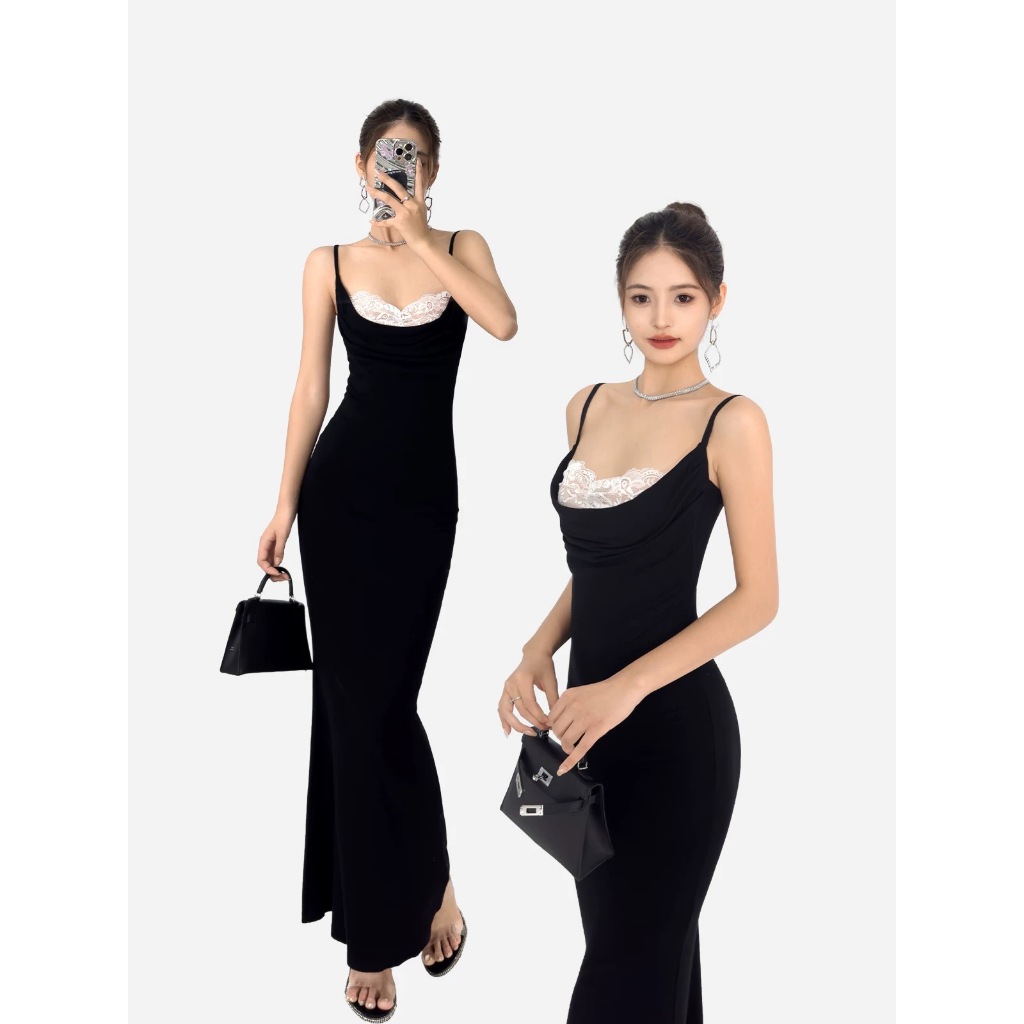 Jual EMITA BLOOM long dress hitam panjang wanita party dress sexy ...