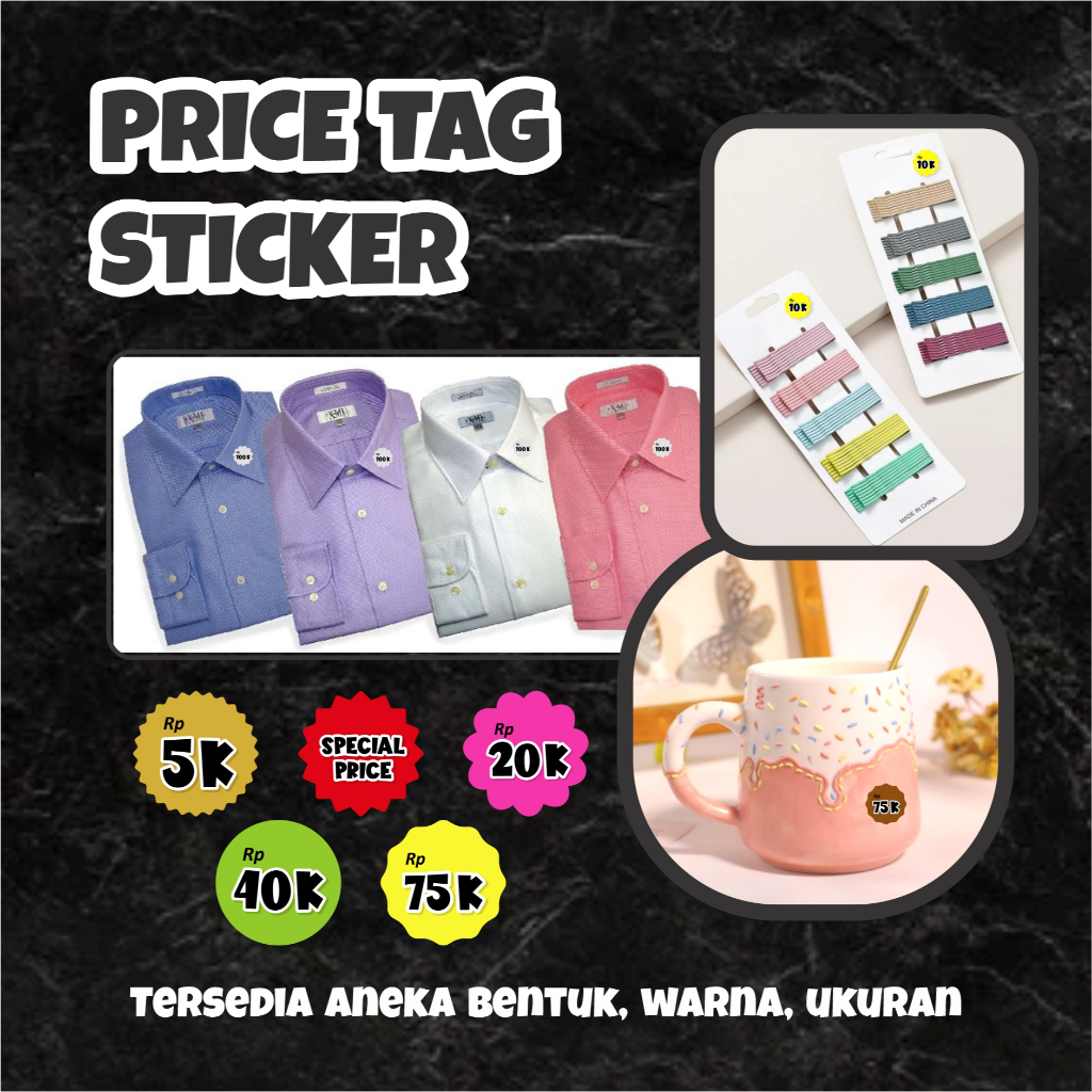 Jual Stiker Harga Custom Price Tag Sticker Banyak Pilihan Bentuk Ukuran ...