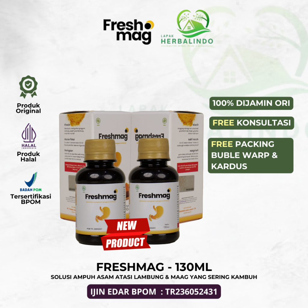 Jual 2 Botol Madu Freshmag Kemasan 130 Ml - Madu Herbal Sembuhkan Gerd Asam Lambung & Maag ...