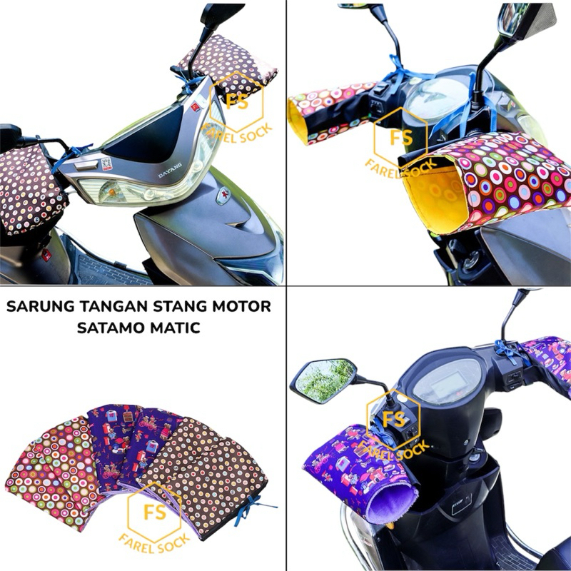 Jual SATAMO Sarung Tangan Stang Motor Matic Motif Random | Shopee Indonesia