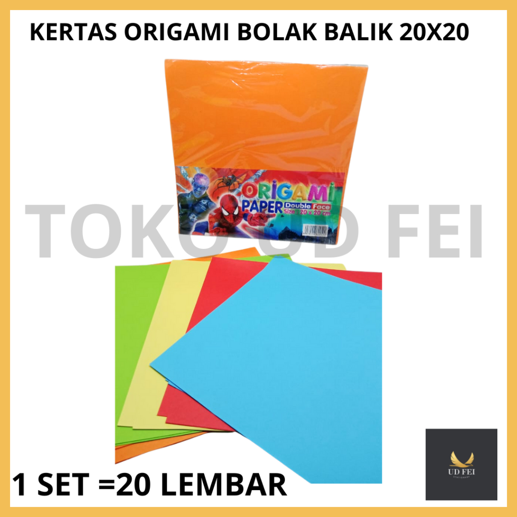 Jual (1 SET=20 LEMBAR) Kertas ORIGAMI / KERTAS LIPAT/ KERTAS ORIGAMI ...