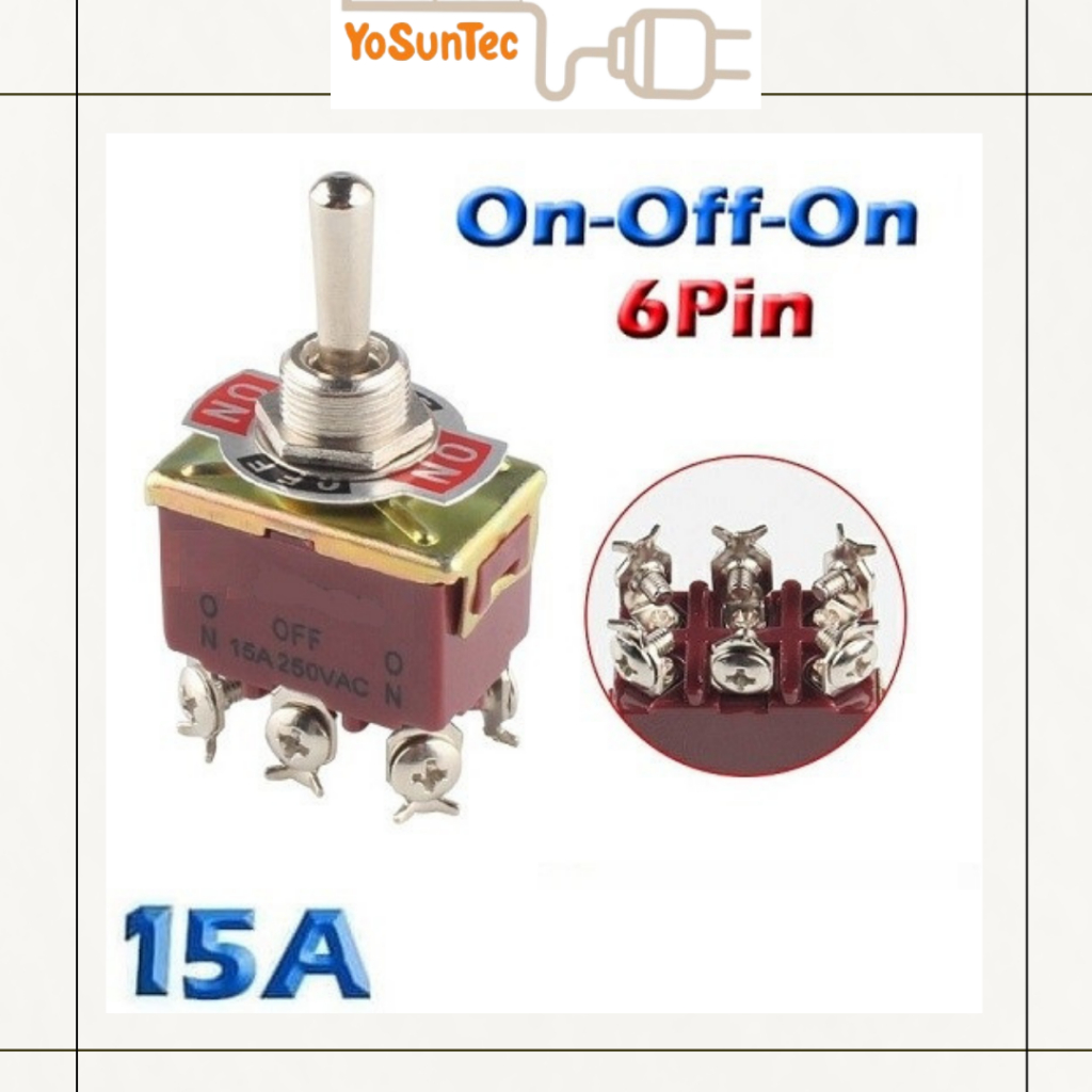 Jual Saklar Switch Toggle Togle Tombol ON OFF ON 4 6 Pin Kaki 15A 20A ...