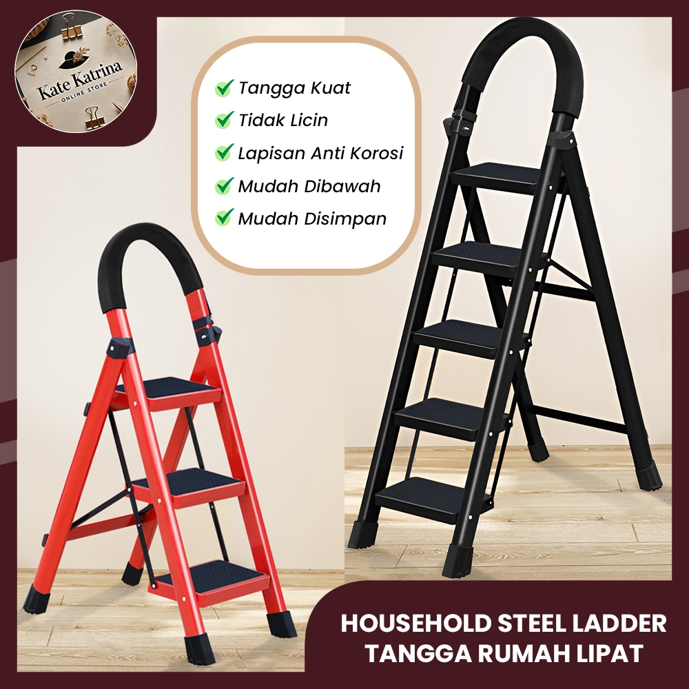 Jual KK Tangga Rumah Lipat Tangga Besi Lipat 3/4/5/6 Household Steel Ladder | Shopee Indonesia