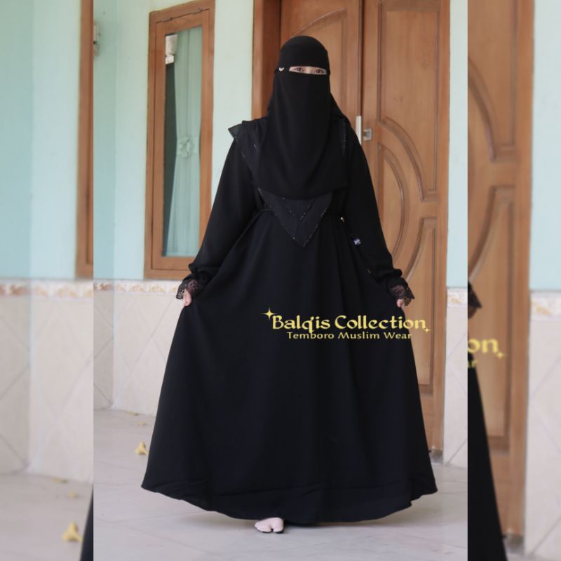 Jual Gamis Abaya Hitam Polos Premium by Balqis Collection Temboro ...