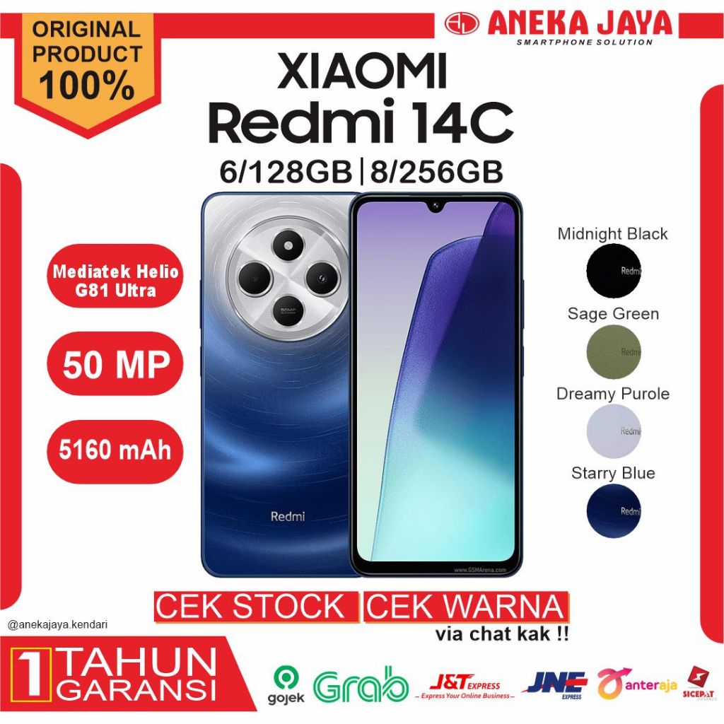 Jual Xiaomi Redmi 14C 6/128GB 8/256GB - New Segel Original Garansi ...