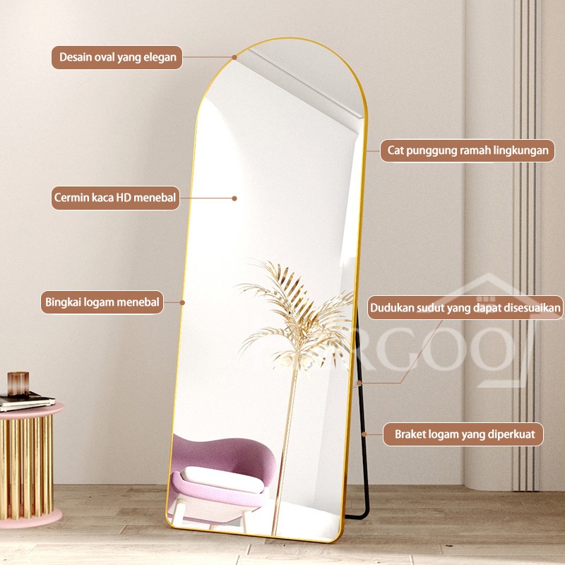 Jual [Upgrade-Kemasan kayu] Standing mirror Cermin standing 160 X 50 CM ...