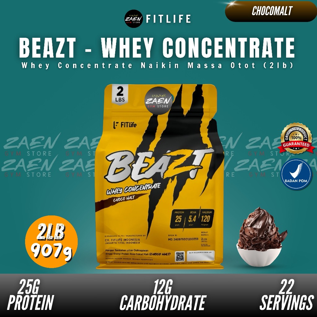 Jual Fitlife Beazt Whey Concentrate 2 Lbs Beast Whey Protein | Shopee Indonesia