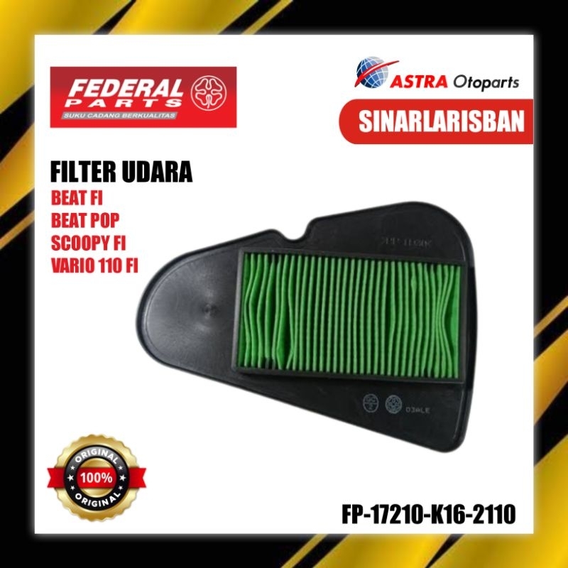 Jual FILTER UDARA SARINGAN UDARA FEDERAL FP-17210-K16-2110 BEAT FI ...