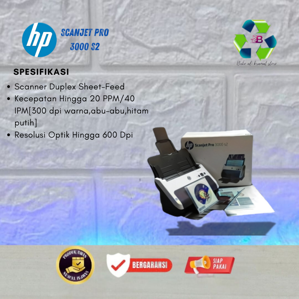 Jual Scanner F4 Hp Scanjet Pro 3000 S2 Bisa Folio Unit Normal Lengkap ...