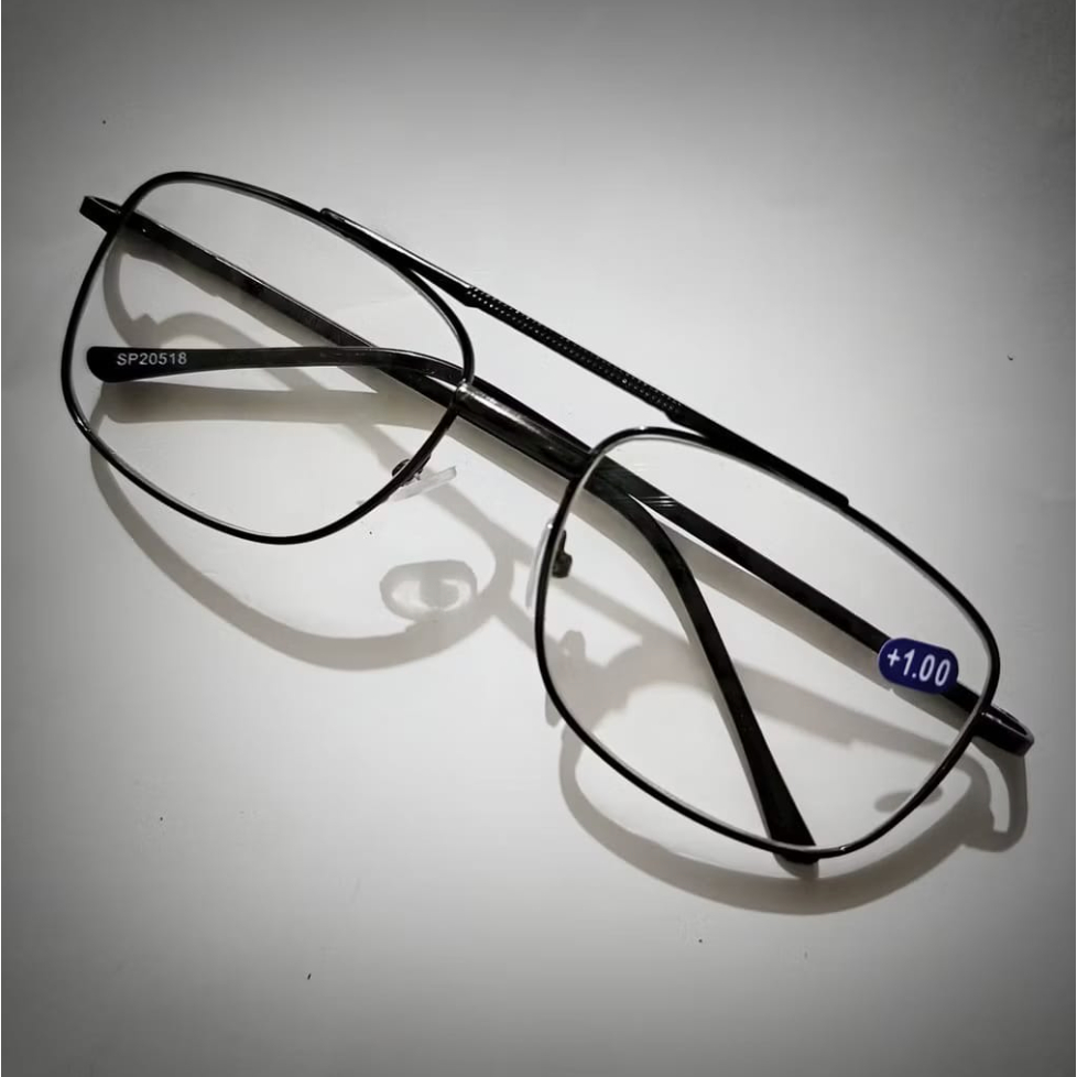 Jual Kacamata Baca Pria Wanita Stainless Steel Lensa Plus Anti Radiasi ...