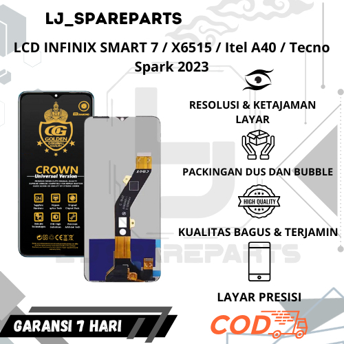 Jual LCD TOUCHSCREEN INFINIX SMART 7 / X6515 / Itel A40 / Tecno Spark 2023 FULLSET COMPLETE ...