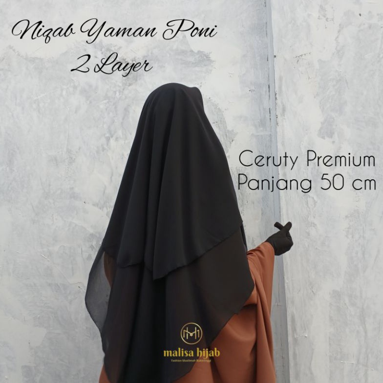 Jual ART W34C malisa hijab NIQAB YAMAN PONI 2 LAYER PANJANG TANPA ...