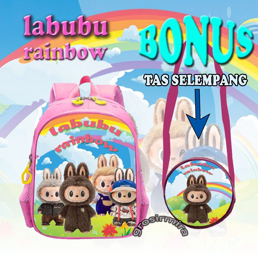 Jual GR112 - Tas Anak Labubu / Tas Ransel Sekolah Anak Perempuan Karakter Boneka labubu Viral ...