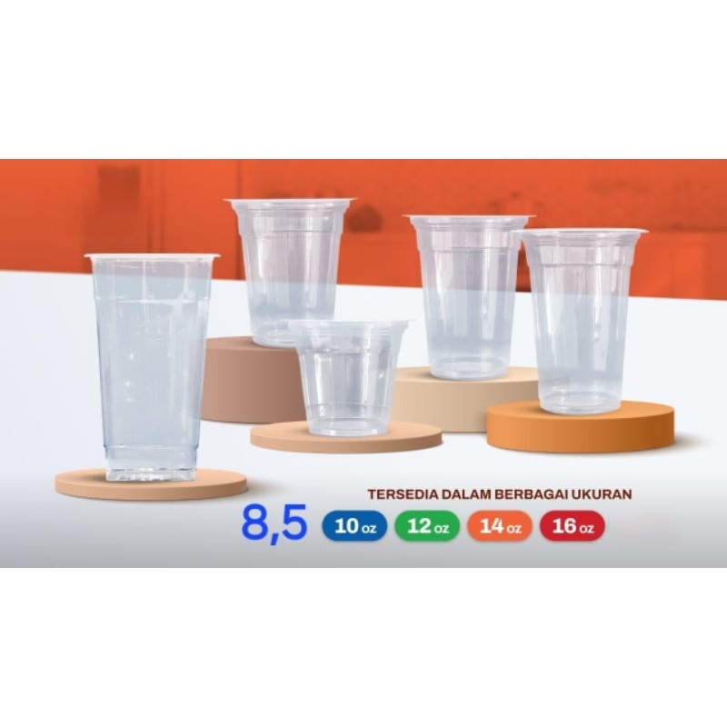 Jual isi 50 gelas plastik gelas oz gelas pop ice merk top | Shopee ...