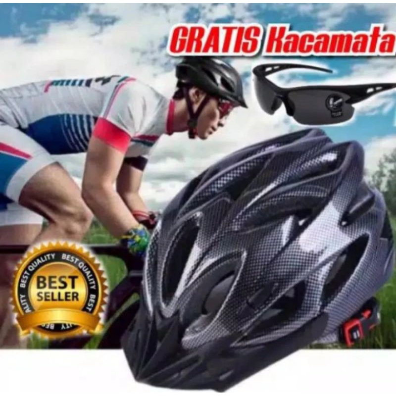 Jual Helm Sepeda EPS Foam PVC Shell BONUS Kacamata Sepeda | Shopee ...