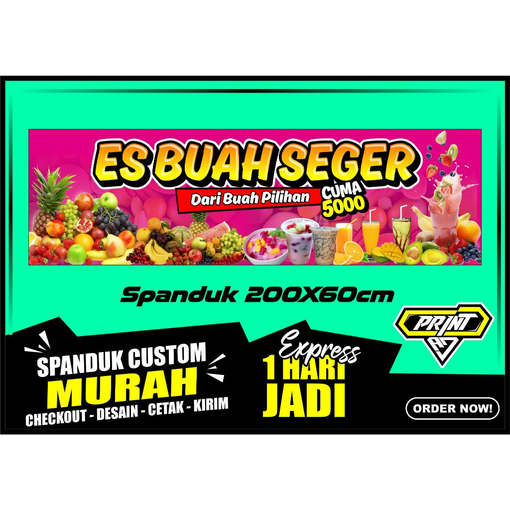 Jual Banner ES BUAH SEGAR. Spanduk ES BUAH SEGAR 200x60 cm, COD ...