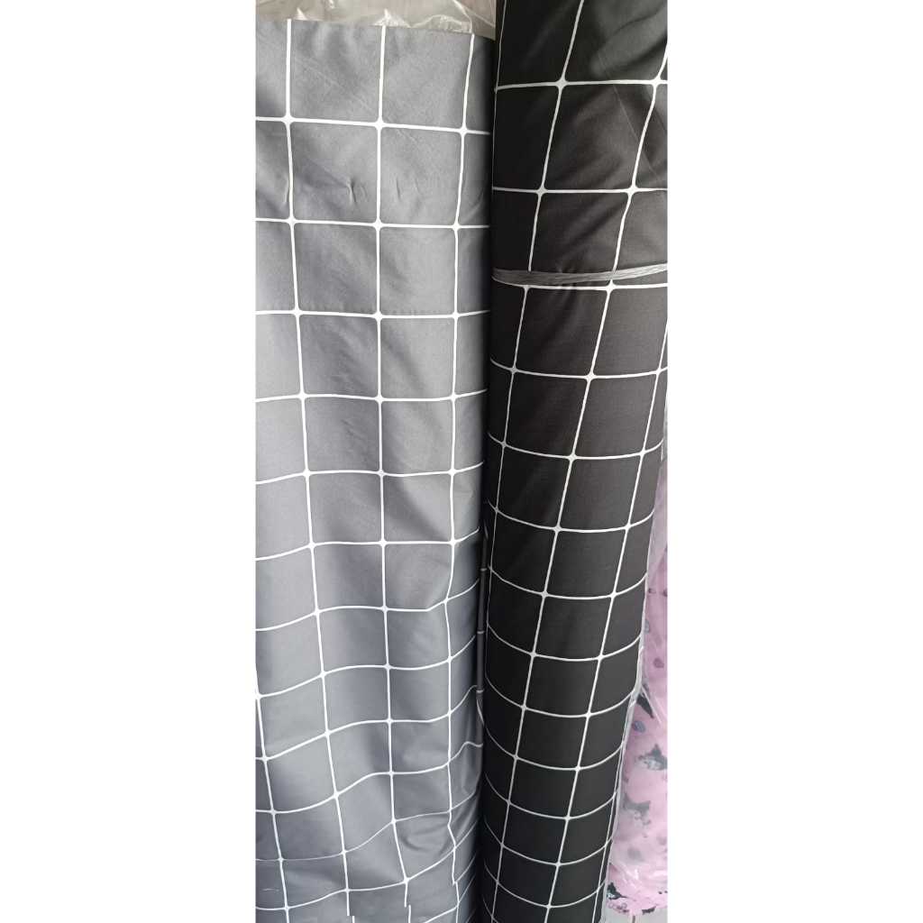 Jual Bahan Kain Sprei Disperse Motif Kotak Marco Katun Microsilk Meteran Bahan Gorden | Shopee ...