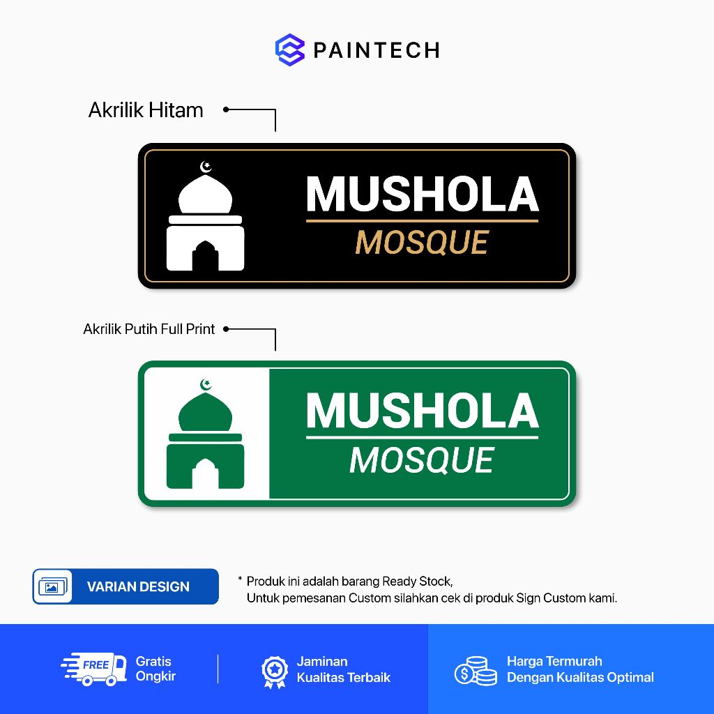 Jual Sign Akrilik Tanda Mushola Akrilik Print UV Signage Ukuran 30 X 10 ...