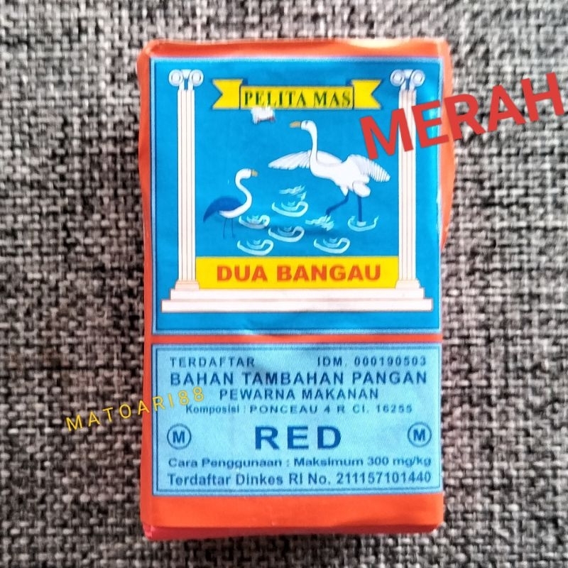 Jual PEWARNA MAKANAN cap Dua Bangau PELITA MAS | 10gr | Merah (Red ...