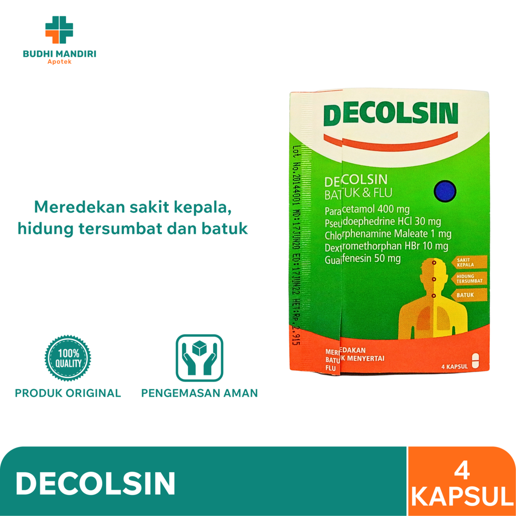 Jual Decolsin Tablet (1 Strip) - Meredakan Gejala Flu seperti Sakit ...