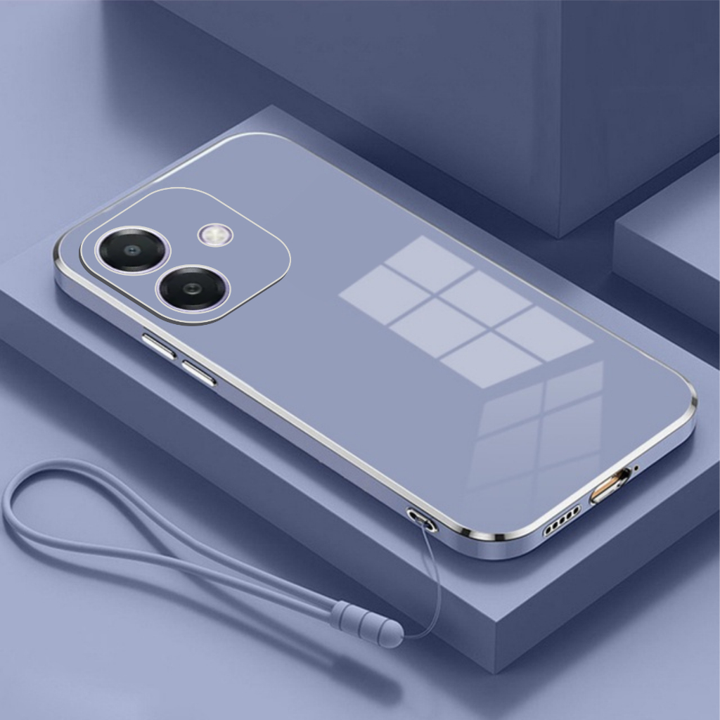 Jual Soft Case Oppo A3 5G Casing Square Frame Free Tali Strap | Shopee ...