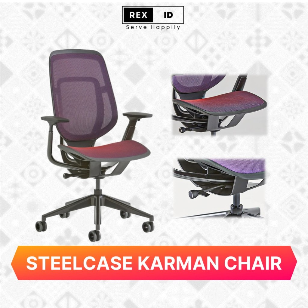 Jual STEELCASE Karman Merle Red Blue - Working Chair - Ergonomic Office ...