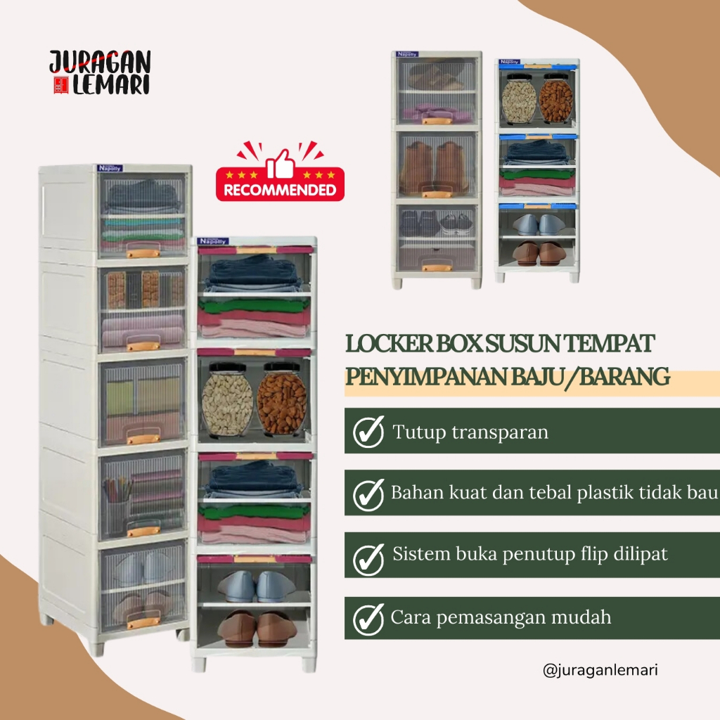 Jual LEMARI PLASTIK LOCKER BOX TEMPAT MENYIMPAN BARANG SERBAGUNA I ...
