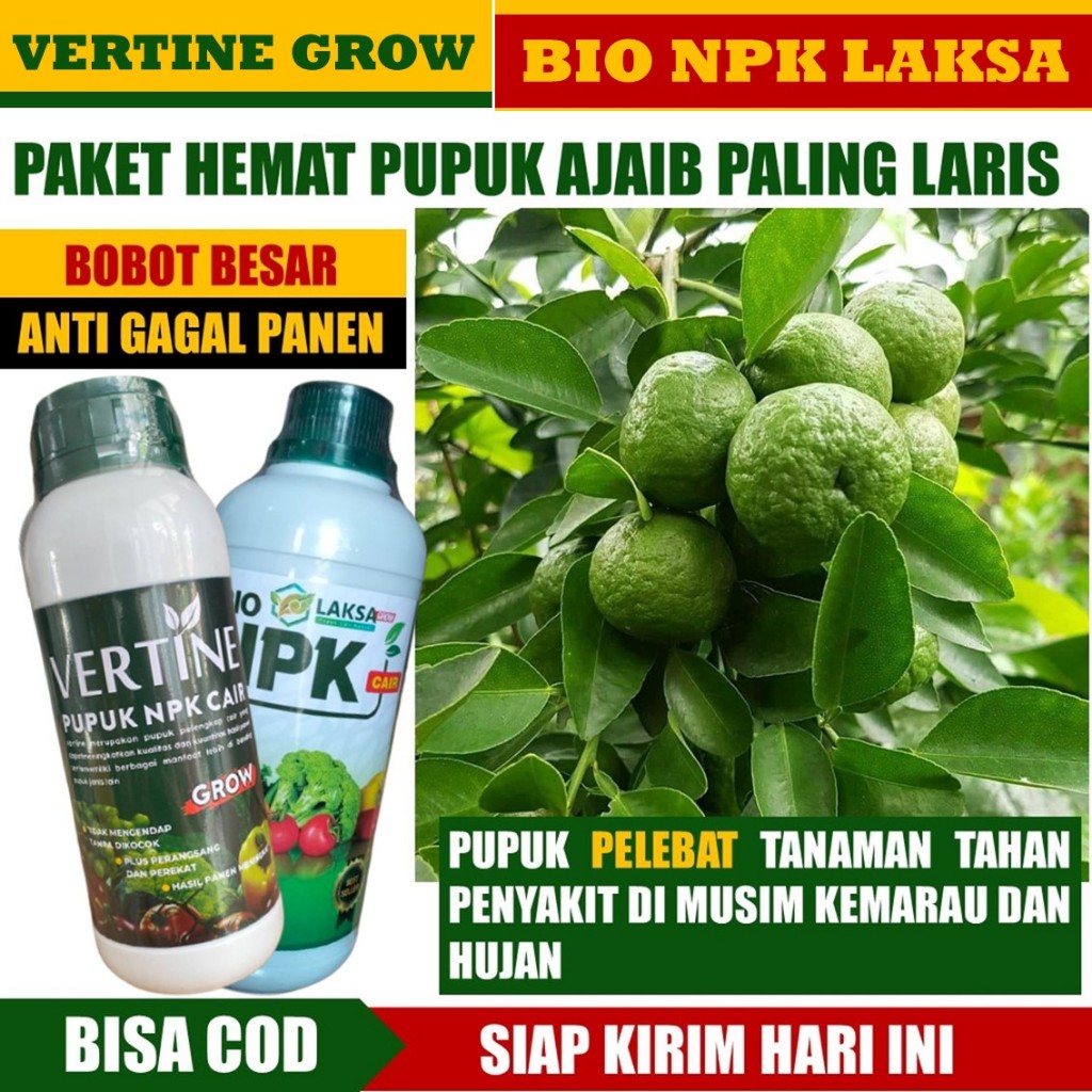 Jual PAKET DUO AMPUH Verti-Grow dan Bio NPK LAKSA Grow - Duo NPK Cair Perangsang Jeruk Subur ...