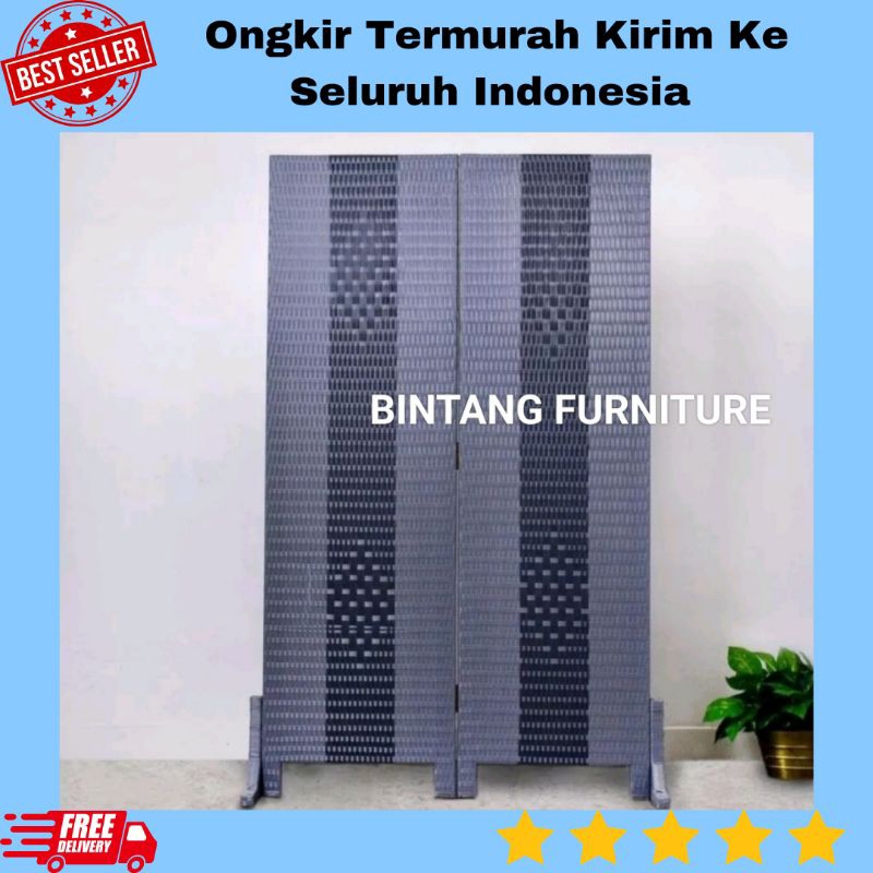 Jual ( 2 PANEL ) Sketsel Ruangan Rotan Sintetis Partisi Penyekat ...