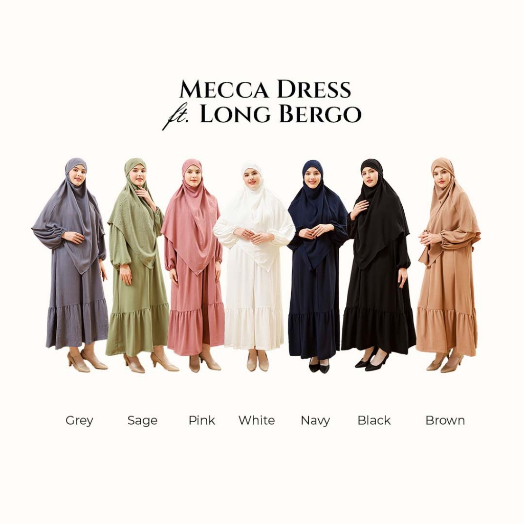 Jual Shade Signature Set Mecca Dress + Long Bergo syar'i - Premium ...