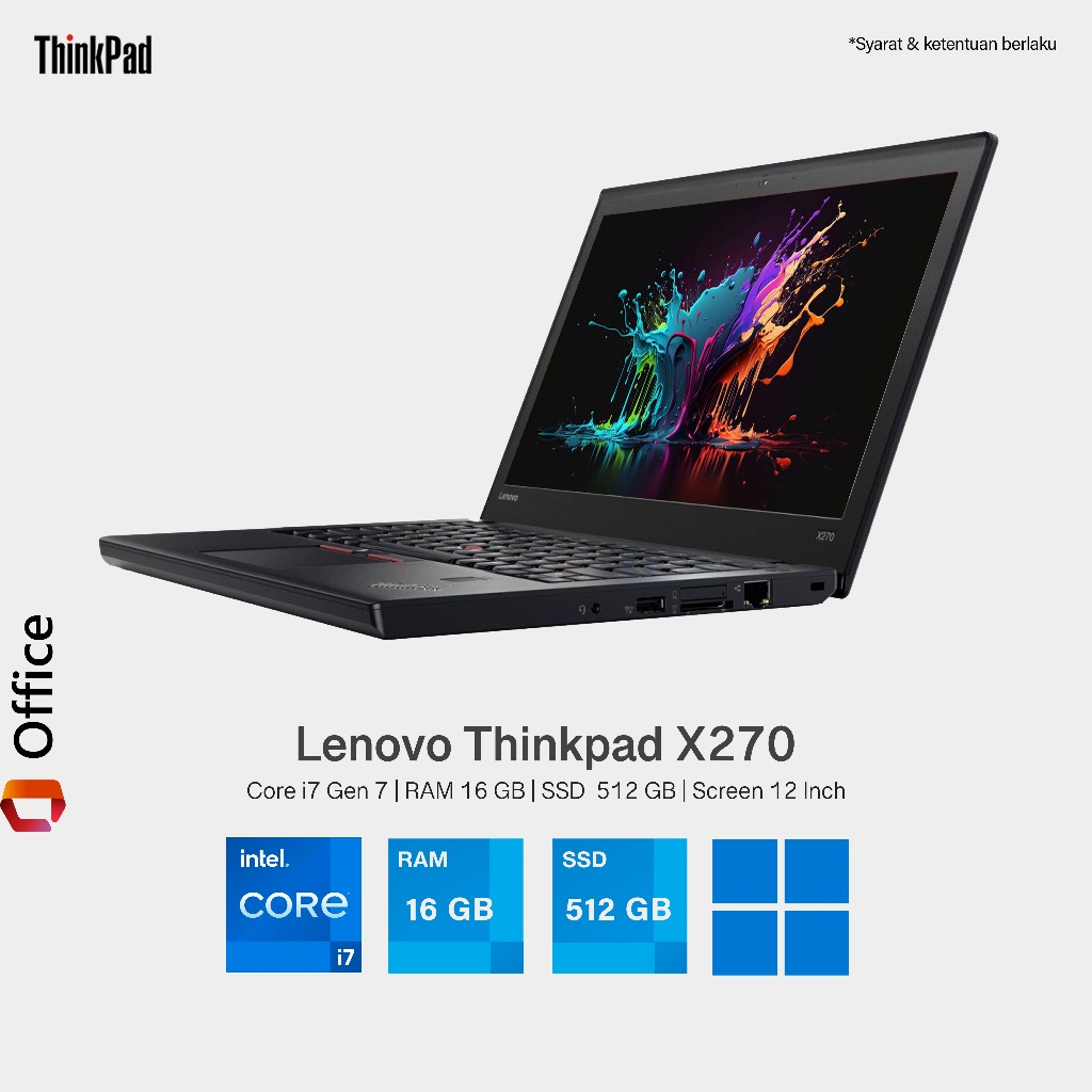 Jual LAPTOP LENOVO THINKPAD X270 Intel CORE i5 GEN 6 Th RAM 16 SSD 512 ...