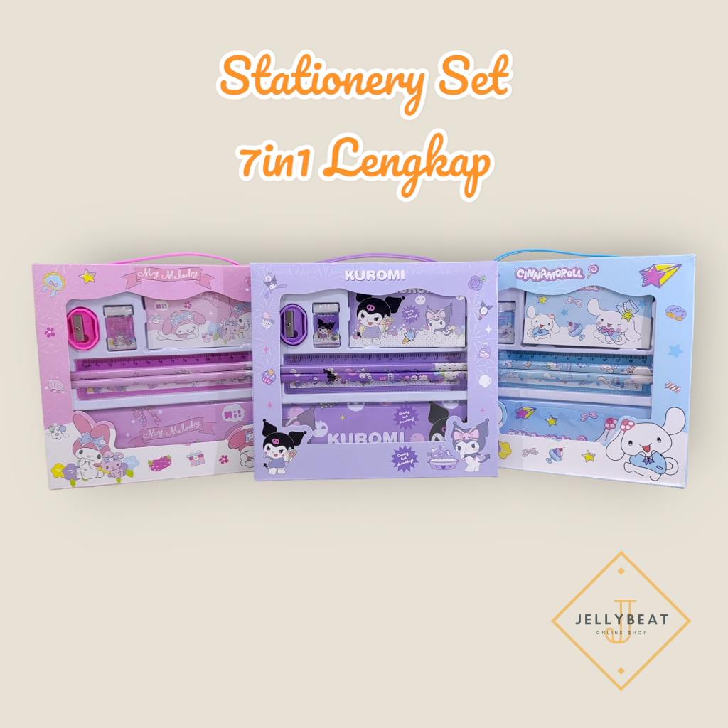 Jual Stationery Set / Paket Alat Tulis Karakter 7 in 1 - KUROMI MELODY ...