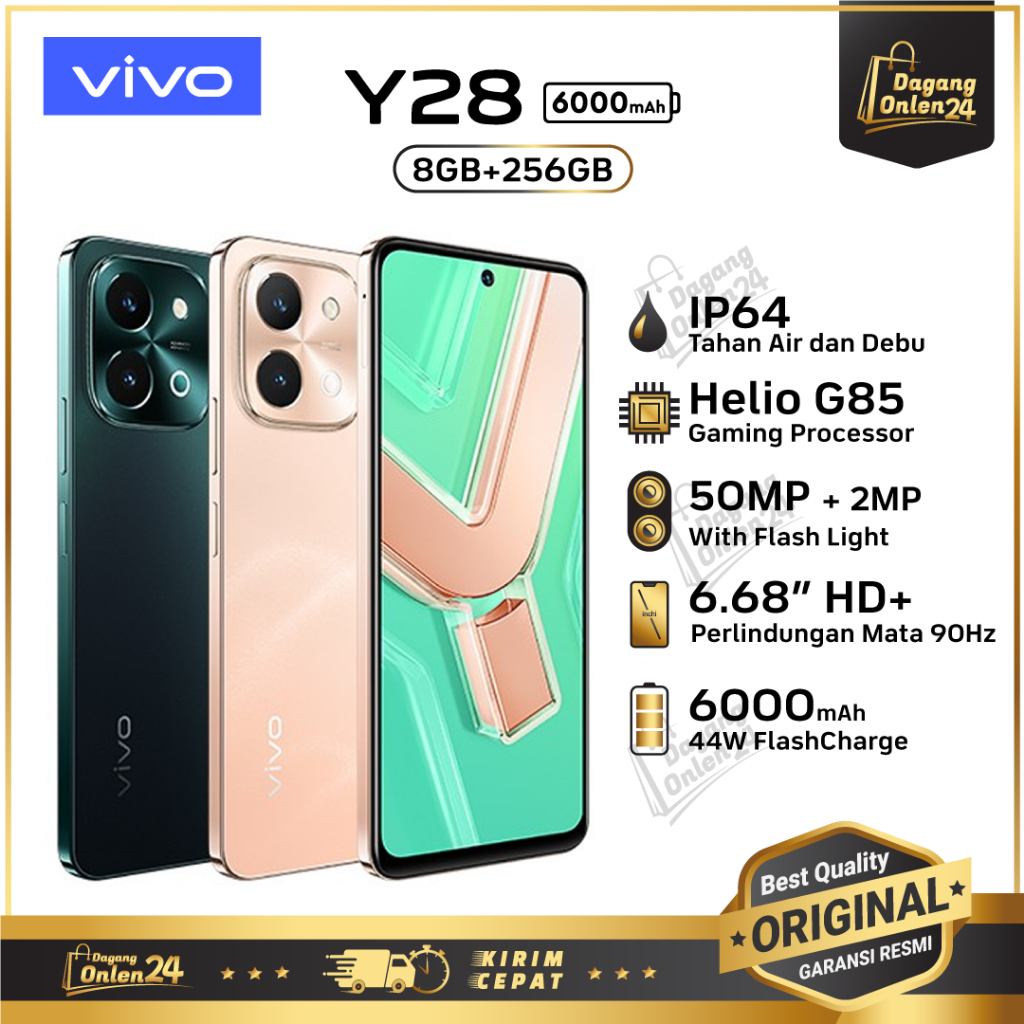 Jual VIVO Y28 8/256 NFC Processor G85 Gaming Baterai Besar 6000mAh VIVO Murah Original Garansi ...