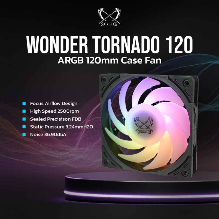 Jual Fan Casing 12Cm Scythe Wonder Tornado 120 ARGB PWM 2500RPM ...