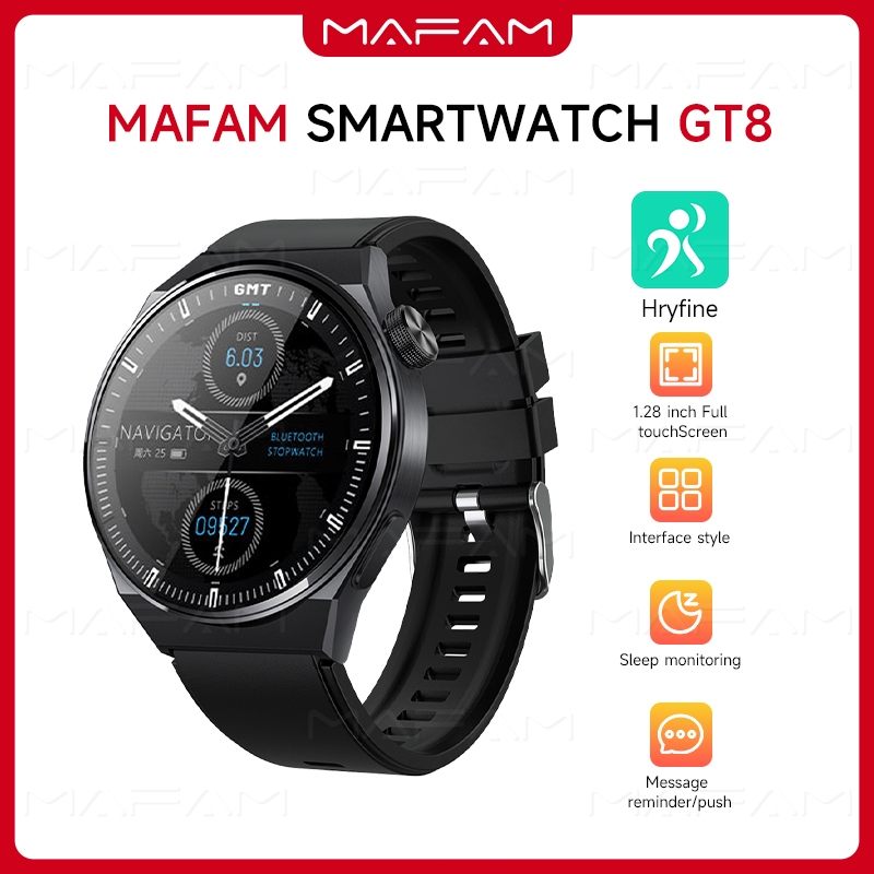 Jual MAFAM Smartwatch GT8 Jam Tangan Pintar Pria 1.28" AMOLED Display GPS NFC Heartbeat Blood ...