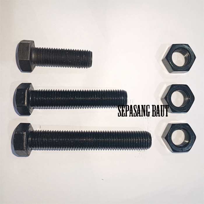 Jual M16 x 80 Baut Mur Full Drat Hexagon Baja 8.8 High Tensile Bolt HTB ...