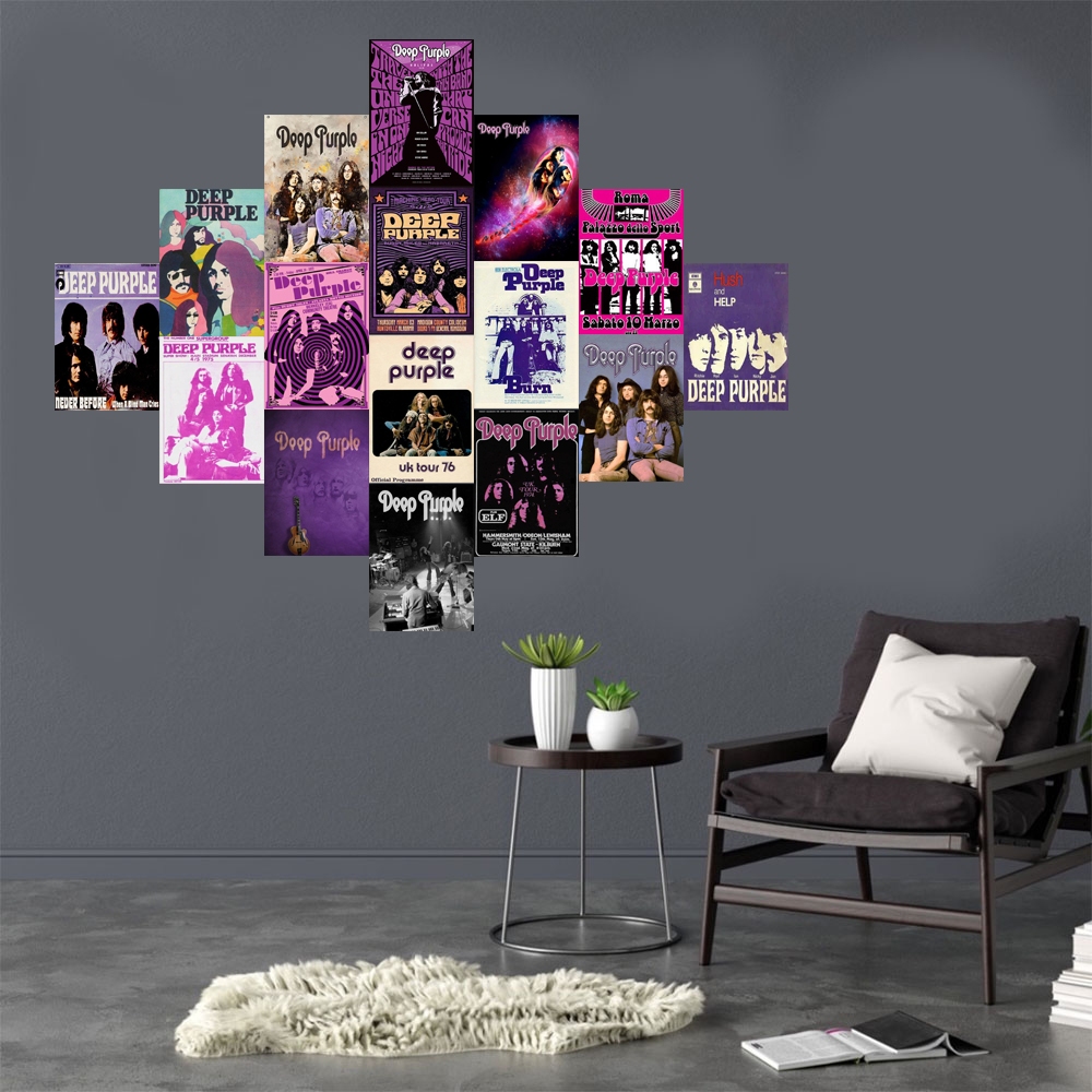 Jual (isi 16pcs) poster dinding aesthetic tema band deep purple desain ...