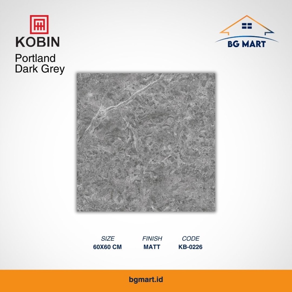 Jual KOBIN Keramik Lantai 60x60 Portland Dark Grey KW A | Shopee Indonesia