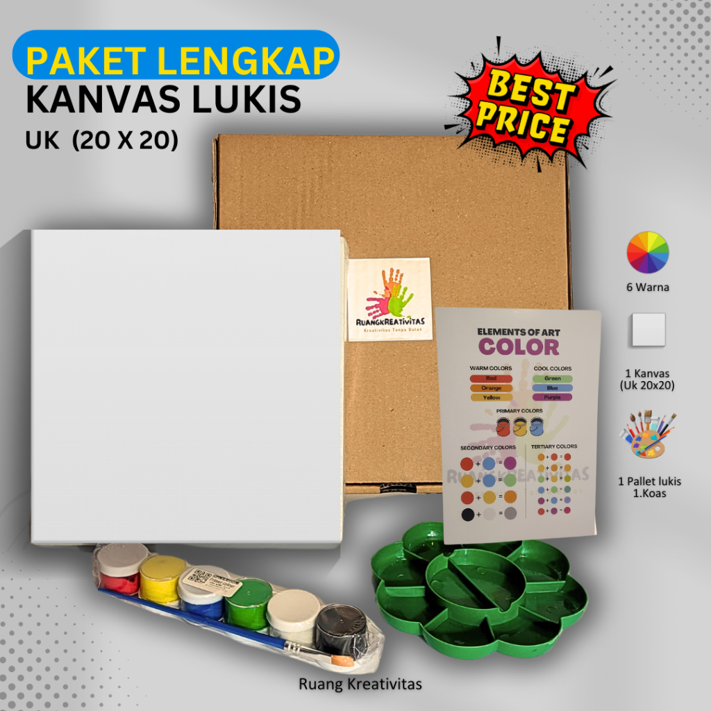 Jual Paket Lengkap Alat Lukis Uk (20x20) | Shopee Indonesia