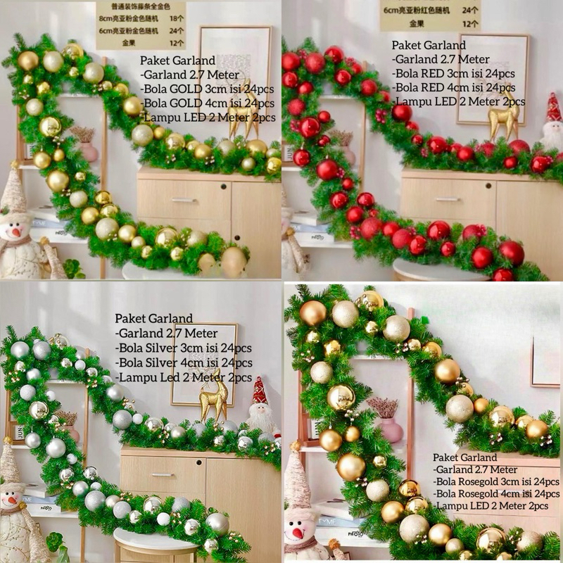 Jual 2,7 Meter Garland Daun Kawat Lilit 200T Hiasan Satu Set Dekorasi ...