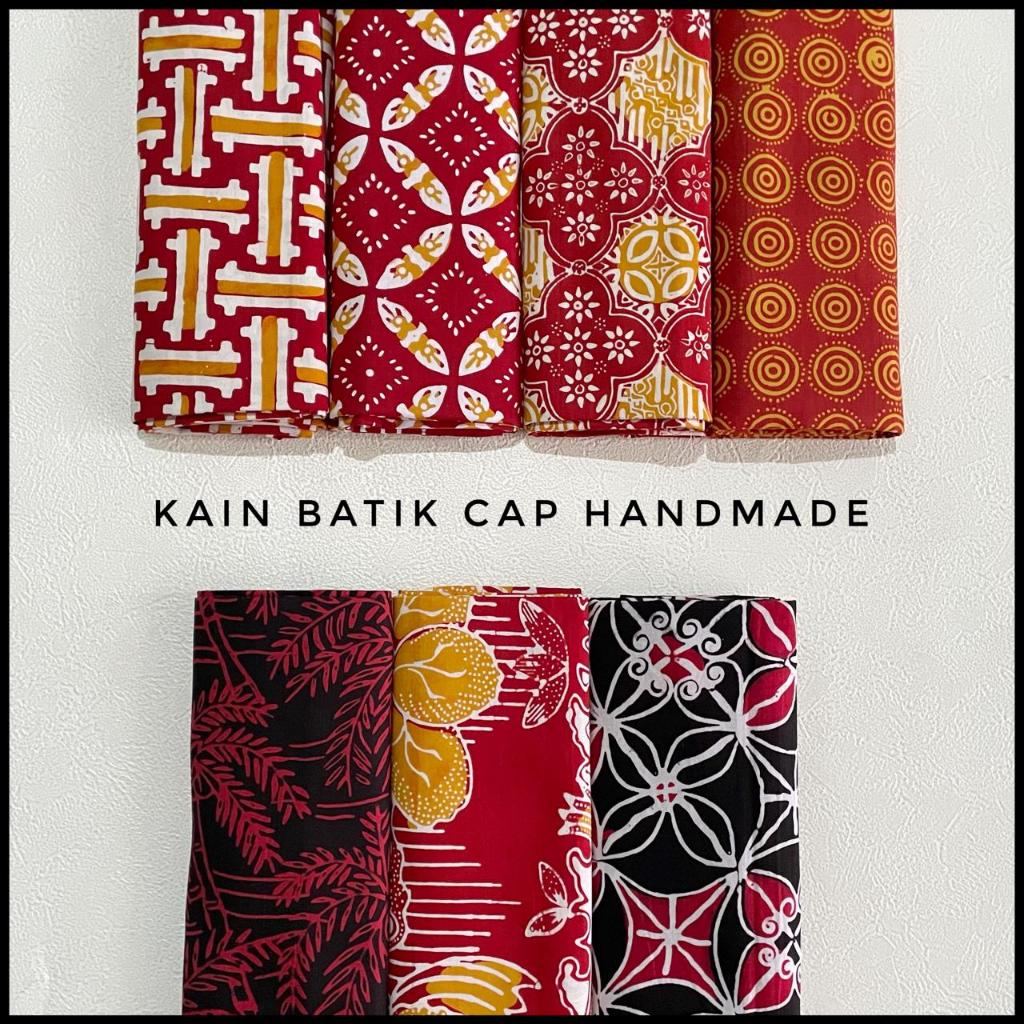 Jual Kain Batik Cap 2 Warna Merah Batik Pekalongan | Shopee Indonesia