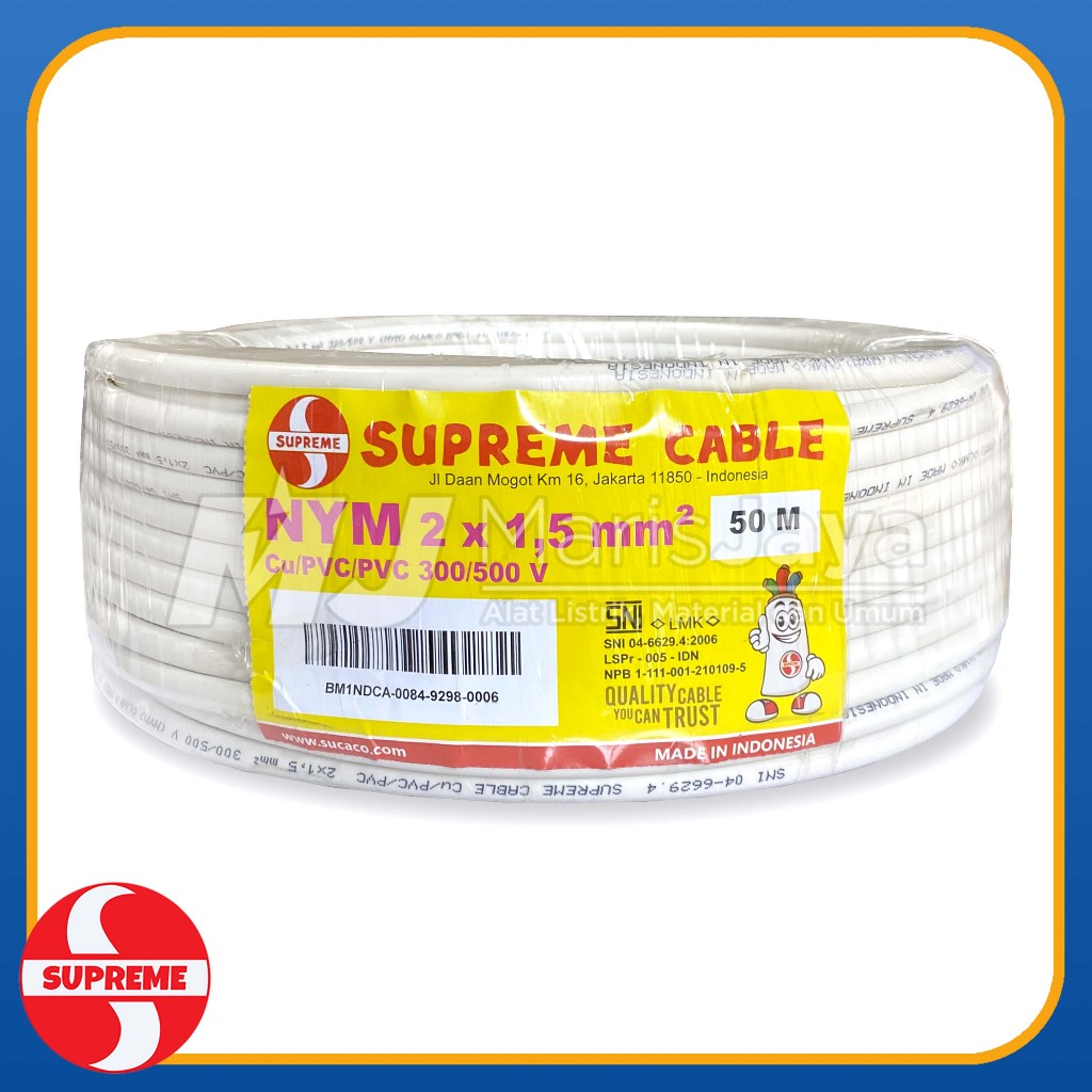 Jual Kabel Tunggal SUPREME NYM 2x1,5 2x1.5 mm 50 meter (PER ROLL) | Shopee Indonesia