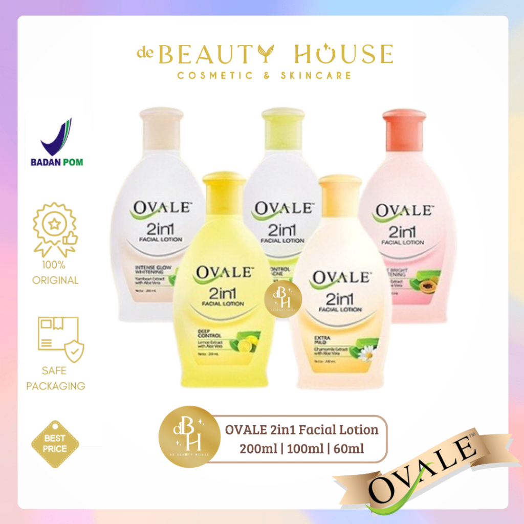 Jual OVALE 2in1 Facial Lotion 200ml | 100ml | 60ml | Shopee Indonesia