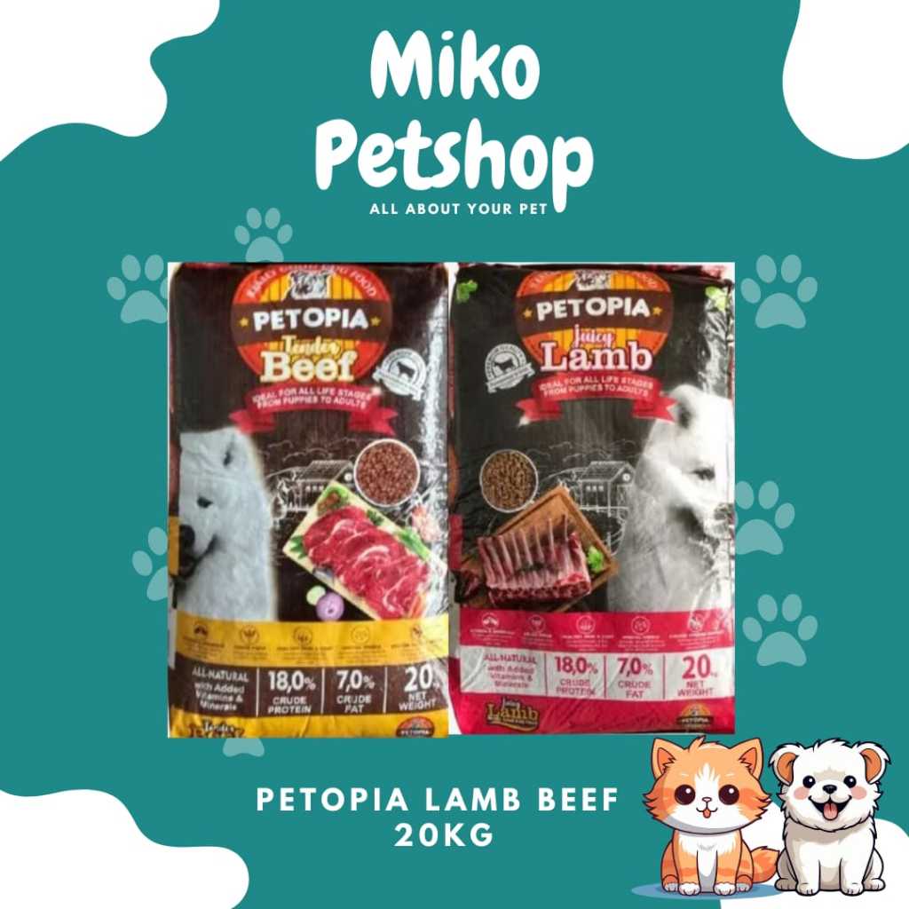 Jual PETOPIA MAKANAN ANJING LAMB BEEF 20KG | Shopee Indonesia