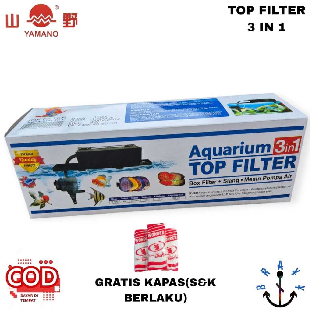 Jual Mesin Filter Pompa Aquarium Komplit Top Filter Box Aquarium 3 In 1 ...