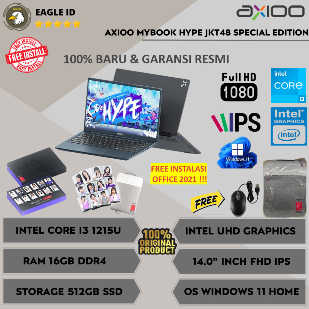 Jual Laptop Baru AXIO HYPE JKT48 Spesial Edition Intel Core i3 1215U ...